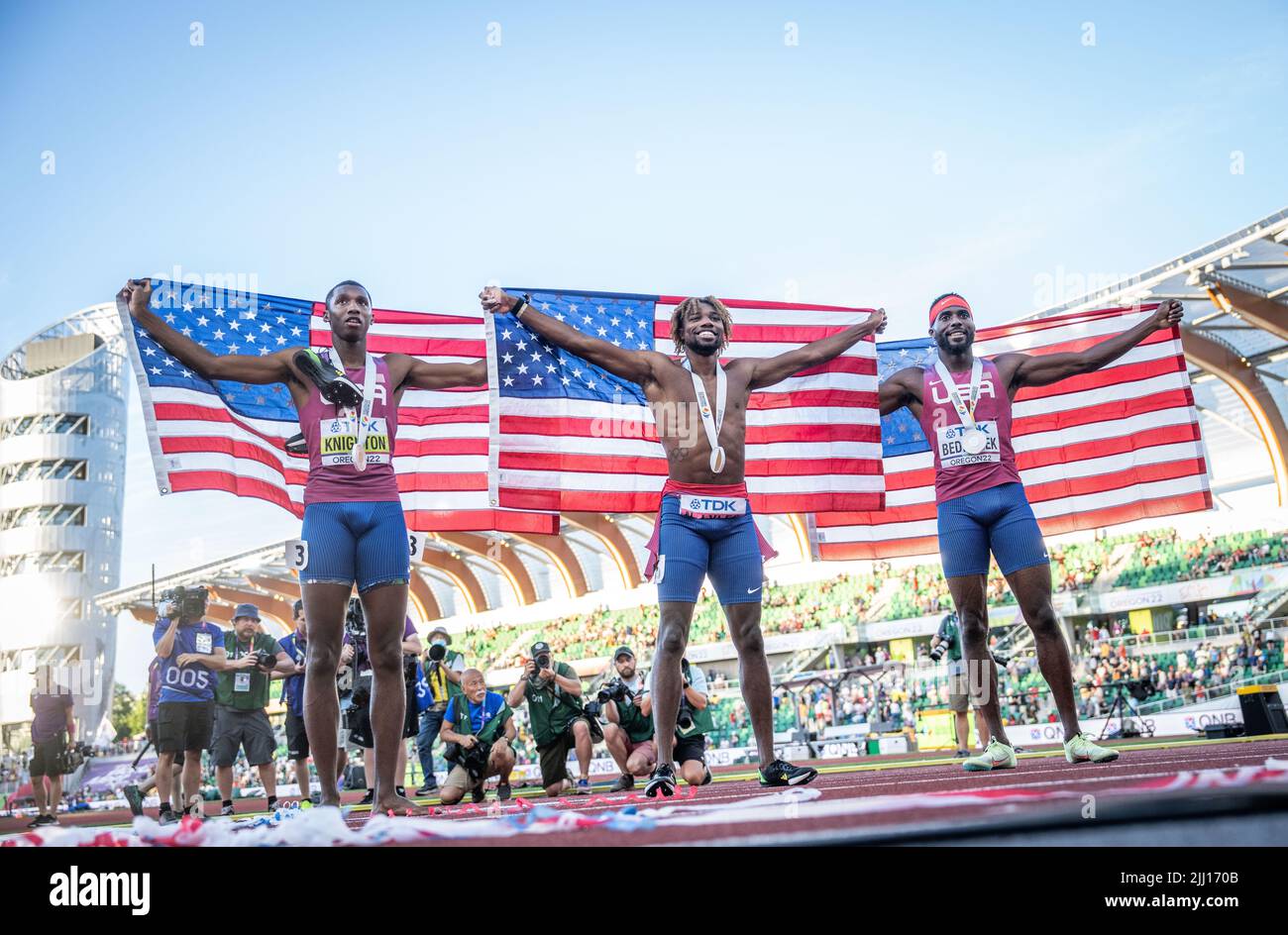 Eugene, USA. 21st July, 2022. Track and Field: World Championships, 200m Final. Kenneth Bednarek ...