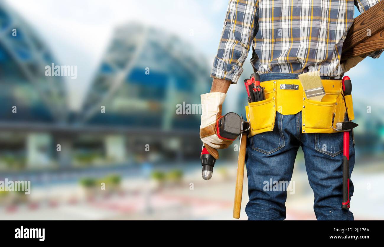 Contractor isolated over white background Stock Photo - Alamy