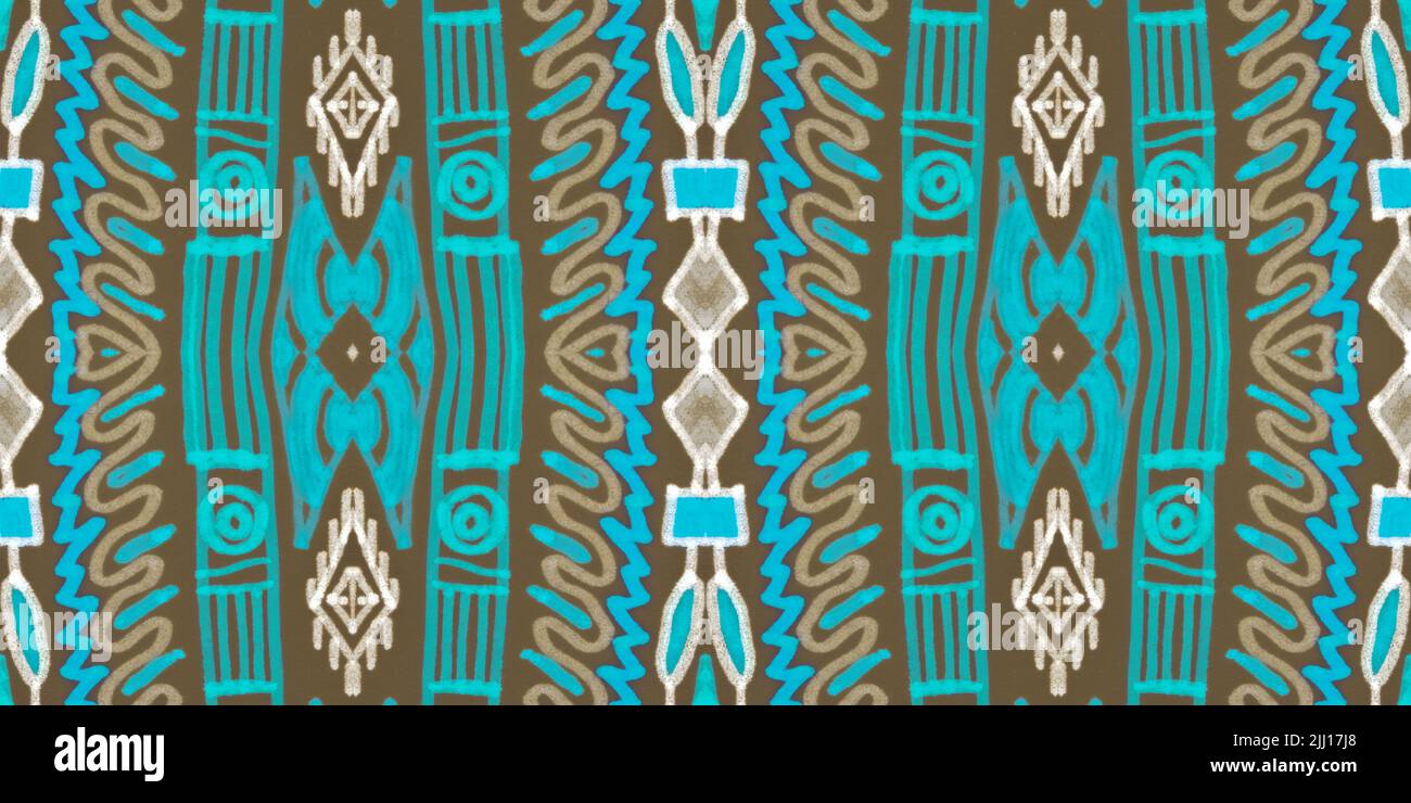 Seamless peruvian pattern. Hand drawn aztec illustration Stock Photo ...