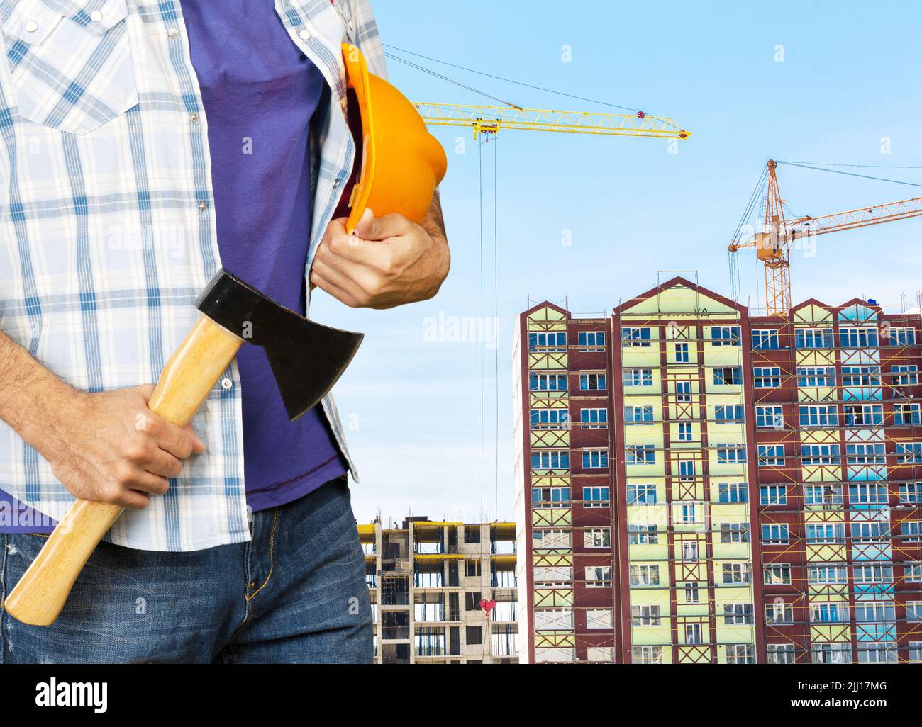 Contractor isolated over white background Stock Photo - Alamy