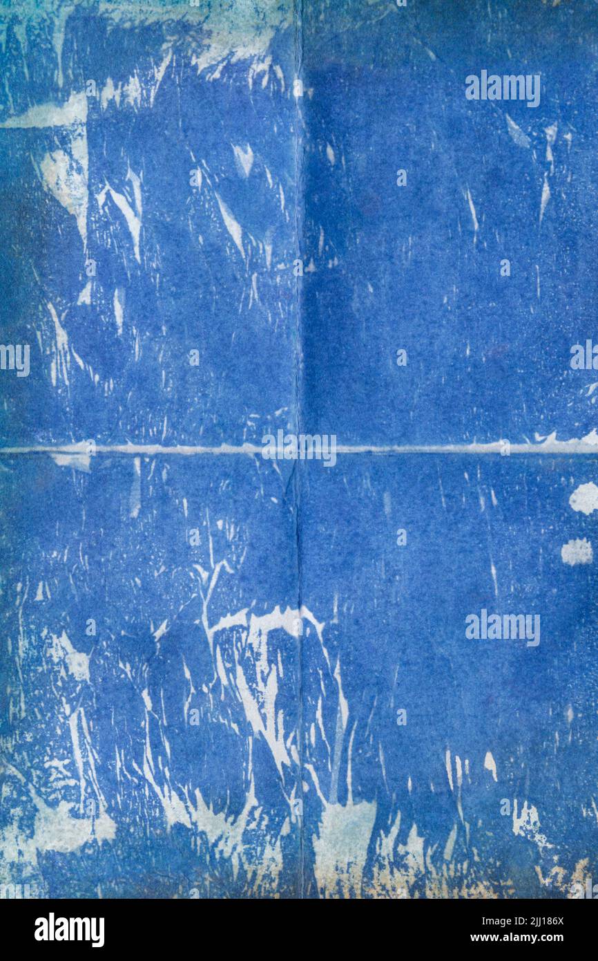 Old blue paper folded and stained, texture background Stock Photo - Alamy