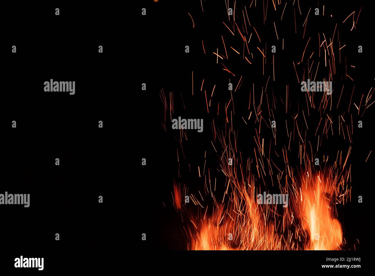 Fire flame isolated on black Stock Photo - Alamy