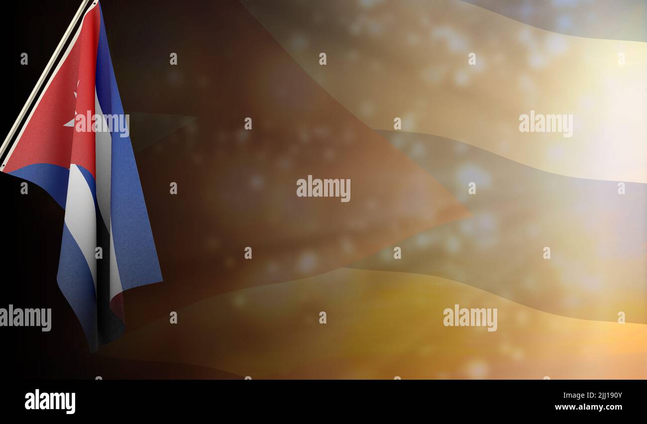 Cuba flag with shiny flag backgorund. use for national day and country ...