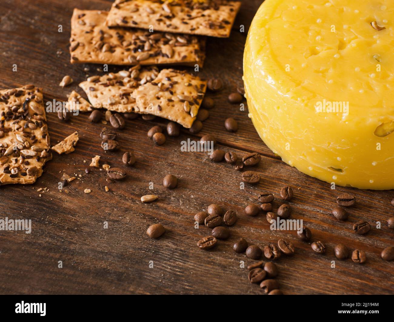 Food composition of gourmet cheese Stock Photo - Alamy