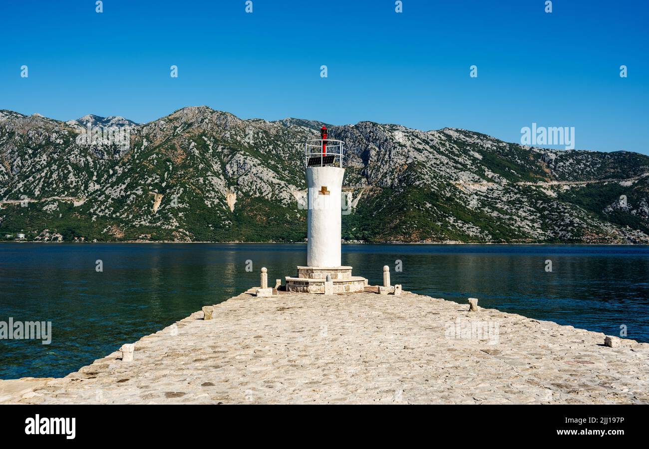 Scenic lighthouse in Montenegro Stock Photo - Alamy