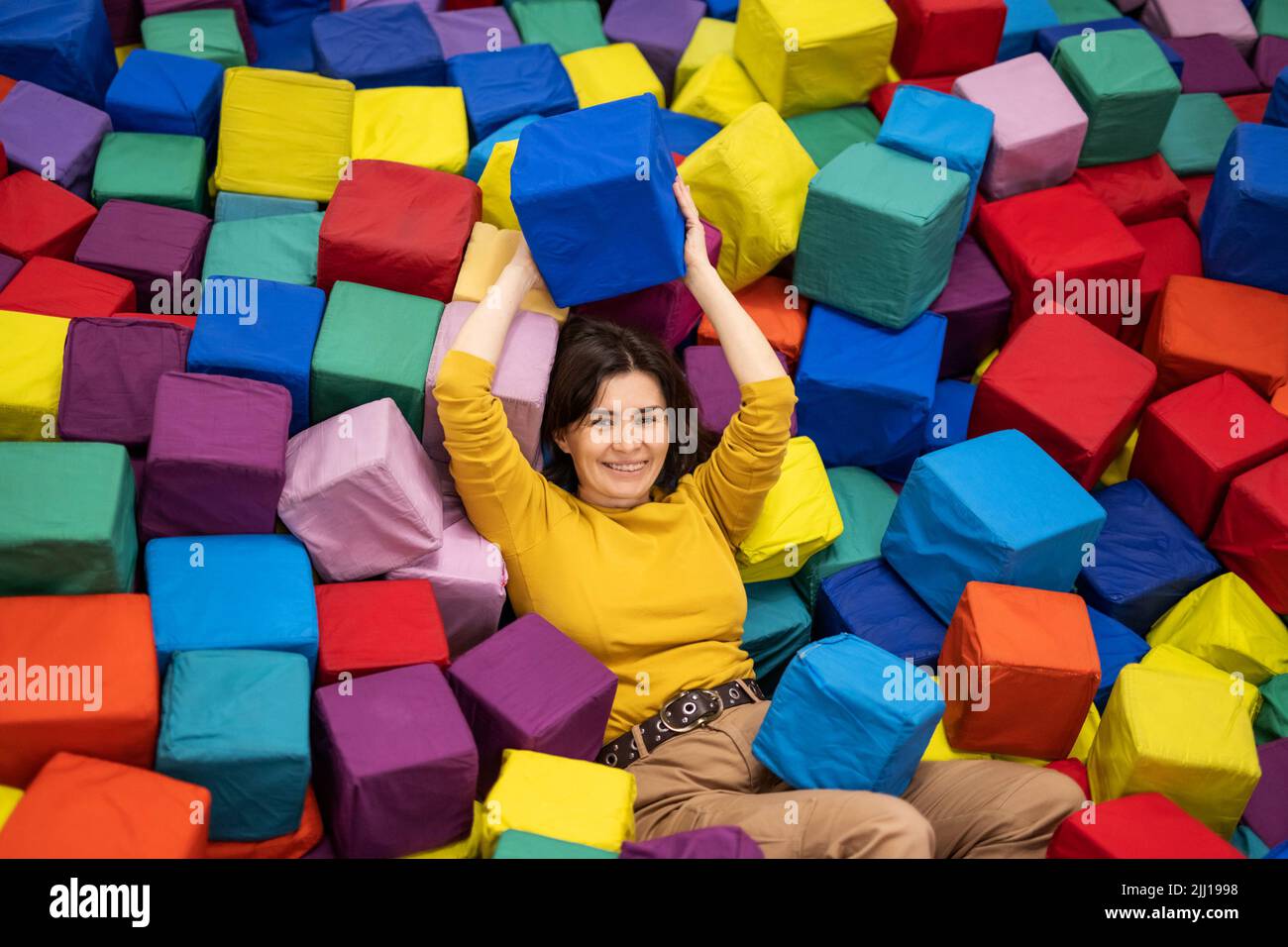 Activities at colorful playground park Stock Photo - Alamy