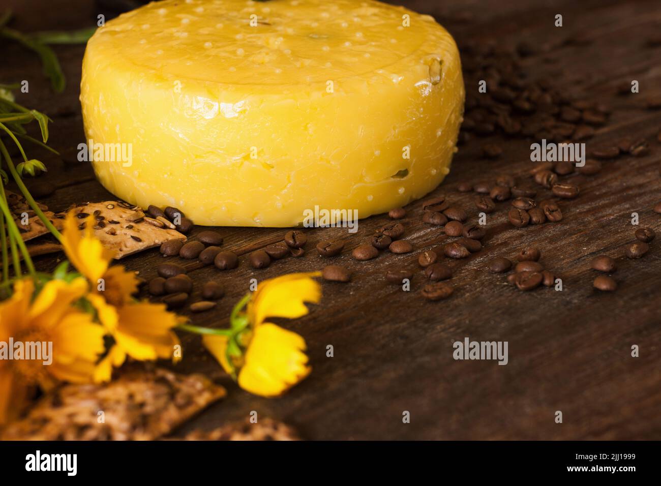 Food composition of gourmet cheese Stock Photo - Alamy