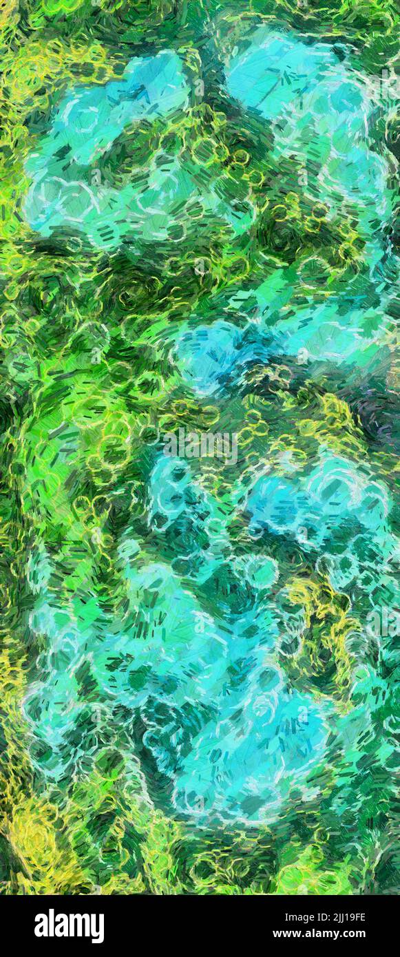 Digital render painterly styled patterns and smooth flowing lines and ...