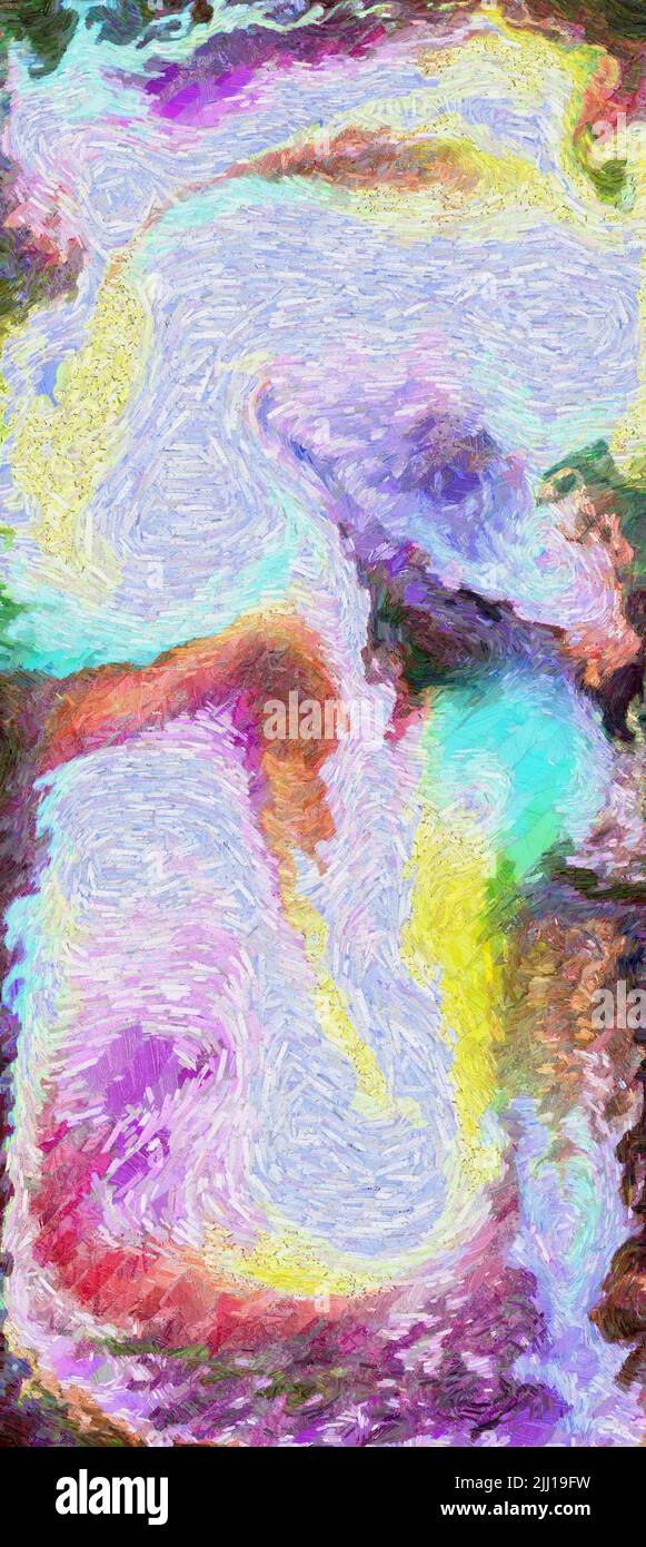 Digital render painterly styled patterns and smooth flowing lines and ...