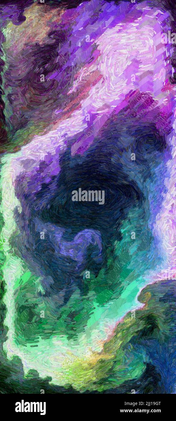 Digital render painterly styled patterns and smooth flowing lines and ...