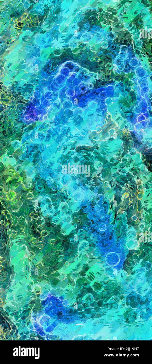 Digital render painterly styled patterns and smooth flowing lines and ...