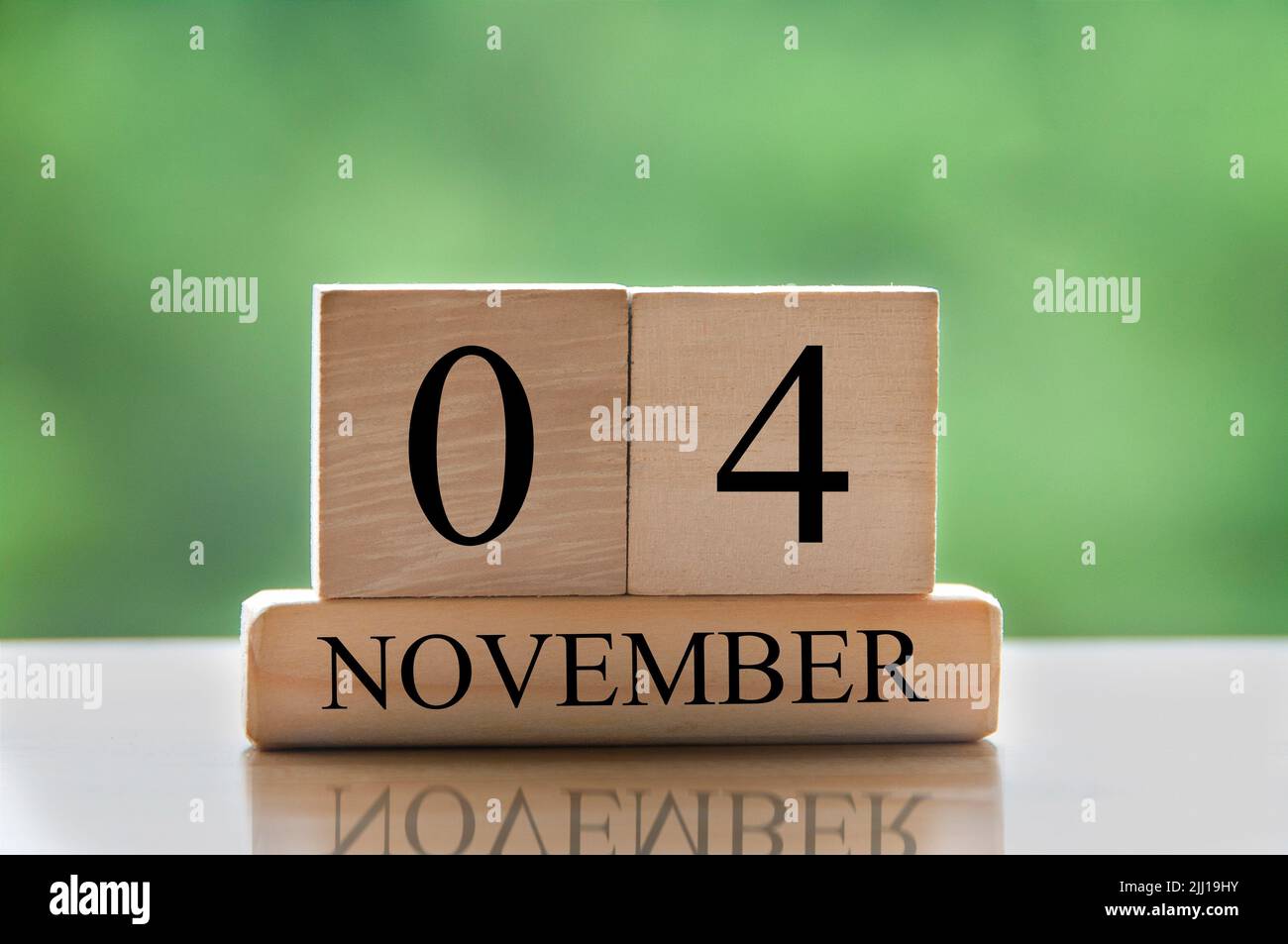 November 4 calendar date text on wooden blocks with copy space for ...