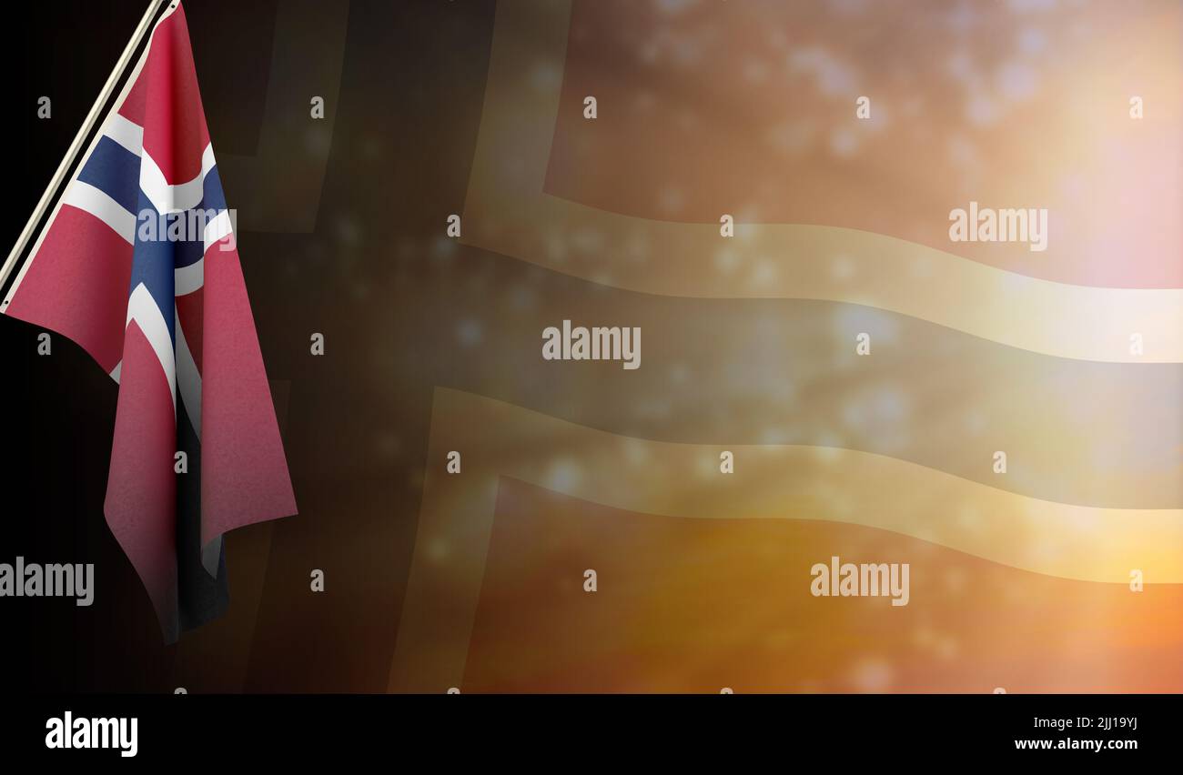 Norway flag with shiny flag backgorund. use for national day and ...