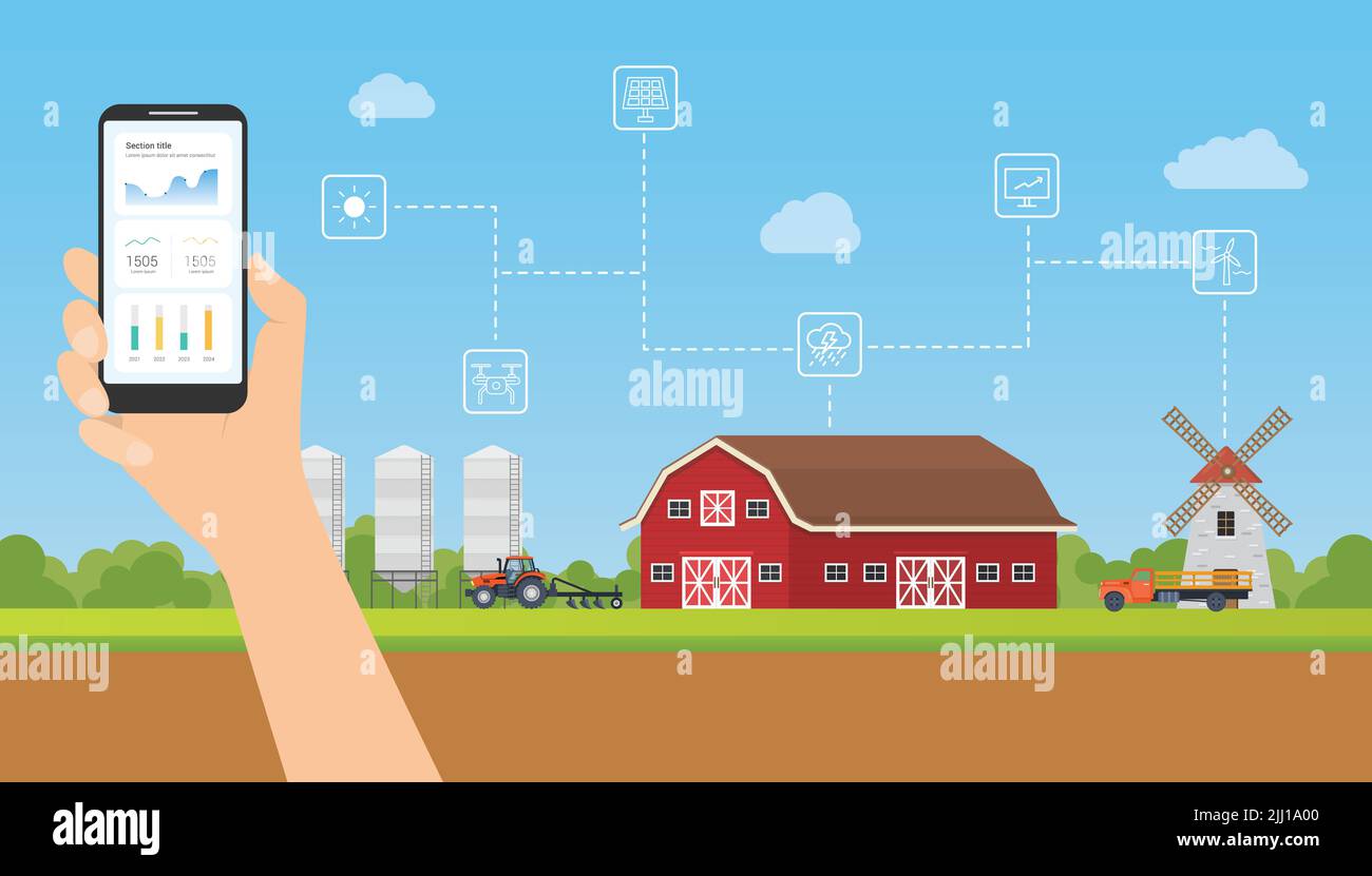 smart farming data monitoring analyze via mobile smartphone technology ...