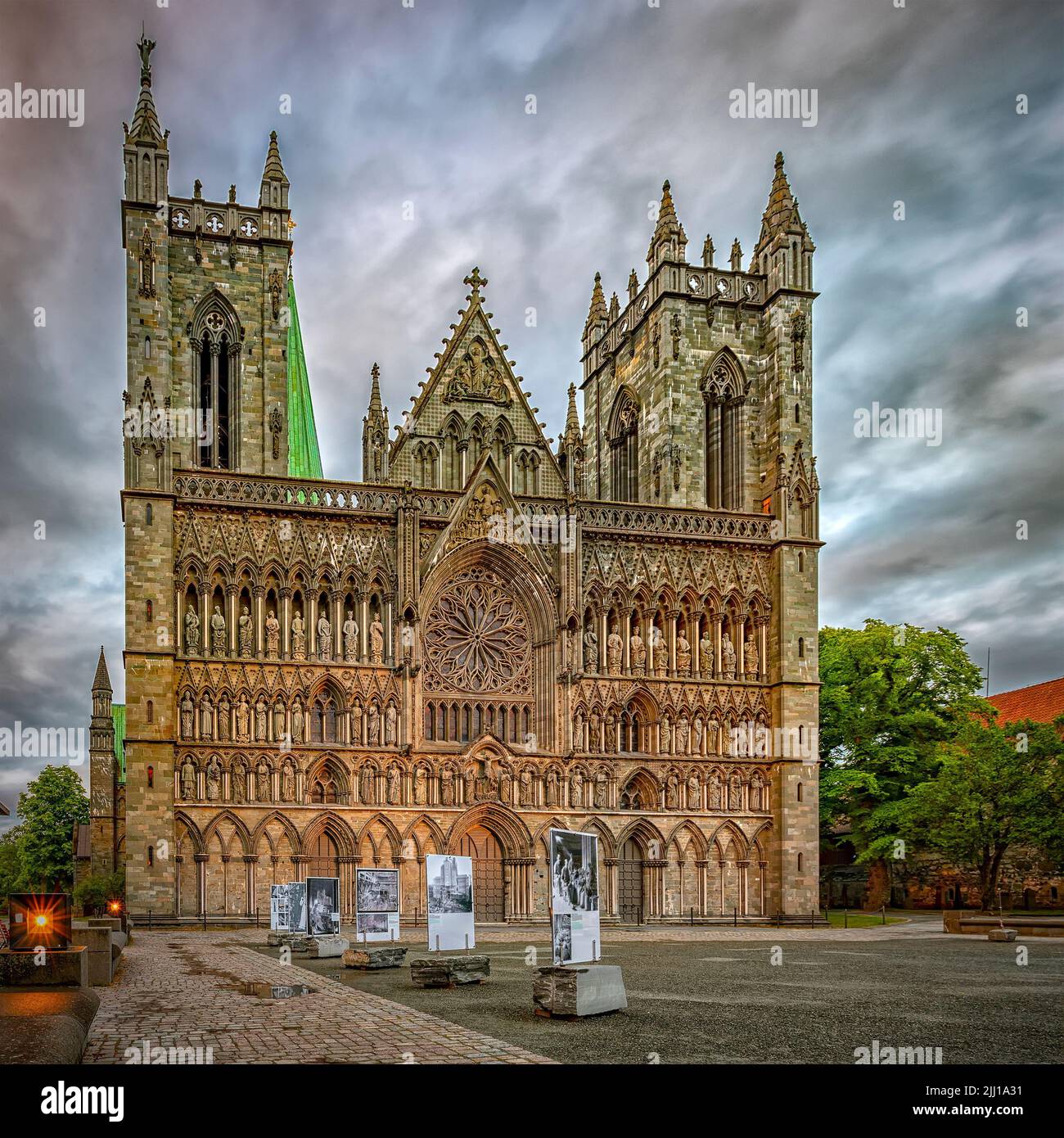 Historical Nidaros Cathedral in Trondheim Norway with breathtaking ...