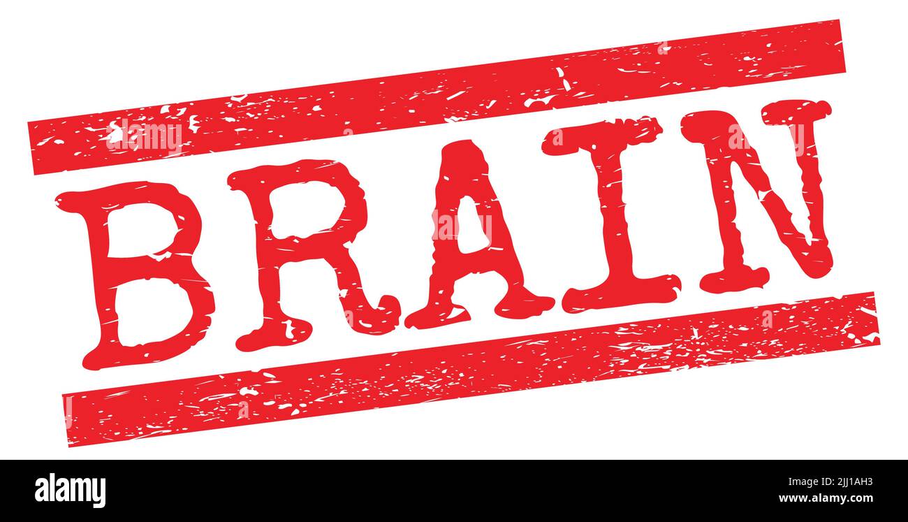 BRAIN text written on red grungy lines stamp sign Stock Photo - Alamy