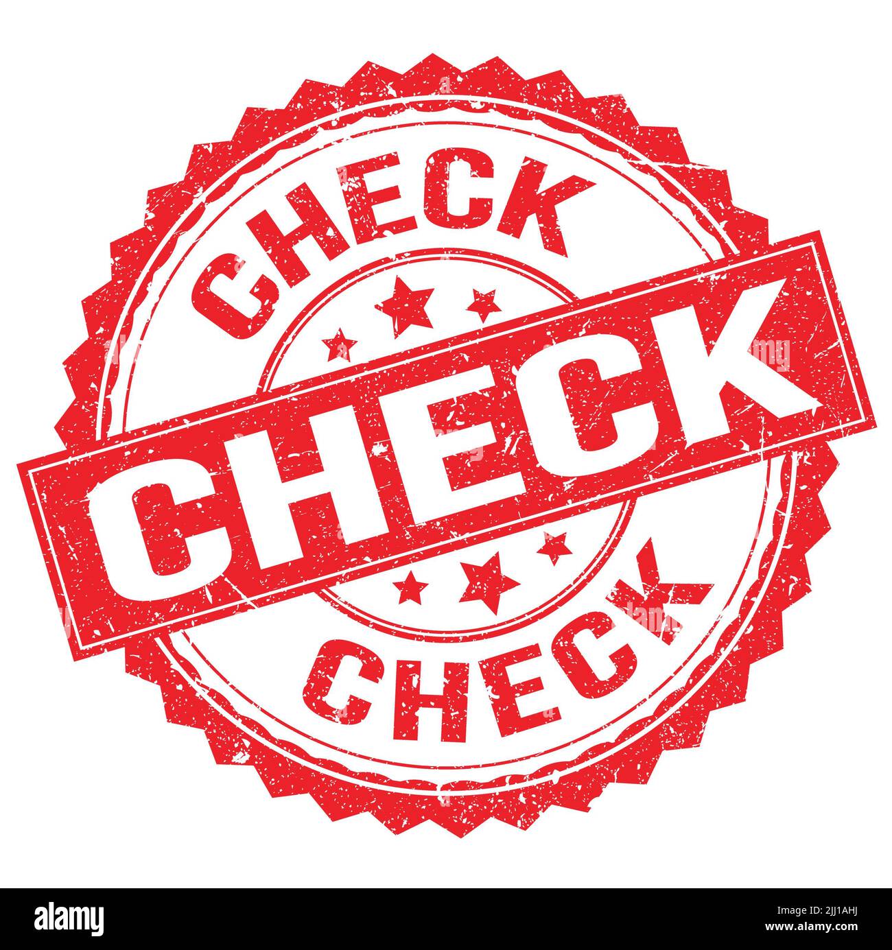 CHECK text written on red round stamp sign Stock Photo - Alamy