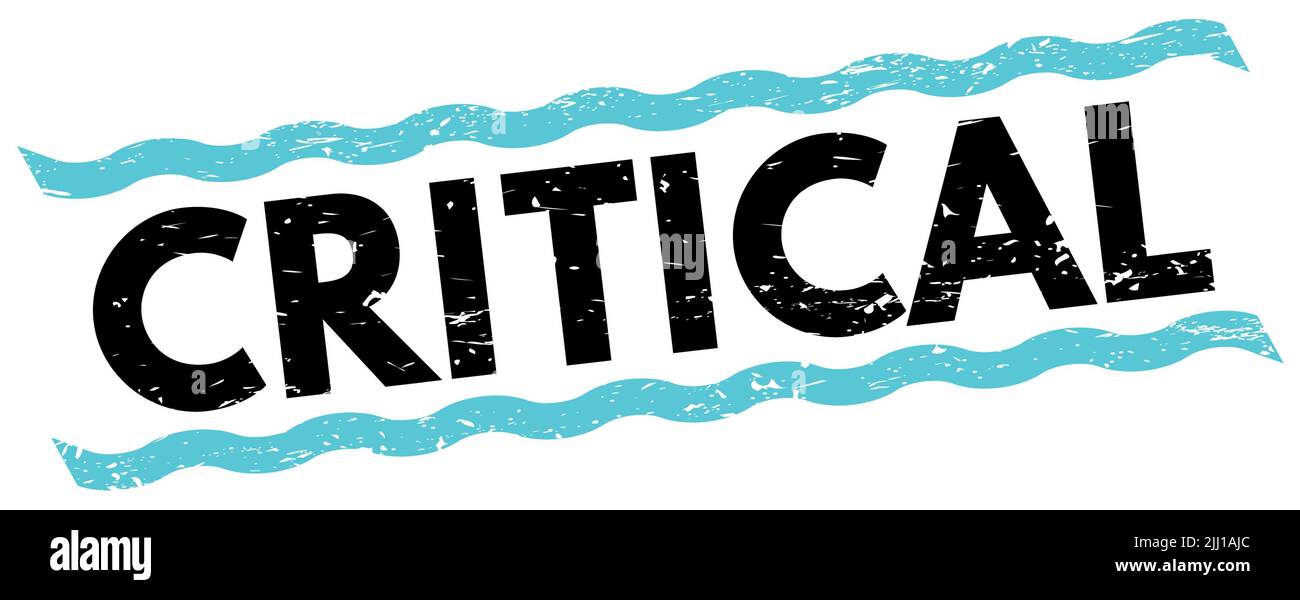 CRITICAL text written on blue-black lines stamp sign Stock Photo - Alamy