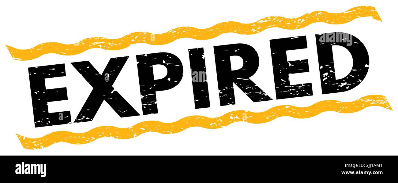 EXPIRED text written on yellow-black lines stamp sign Stock Photo - Alamy