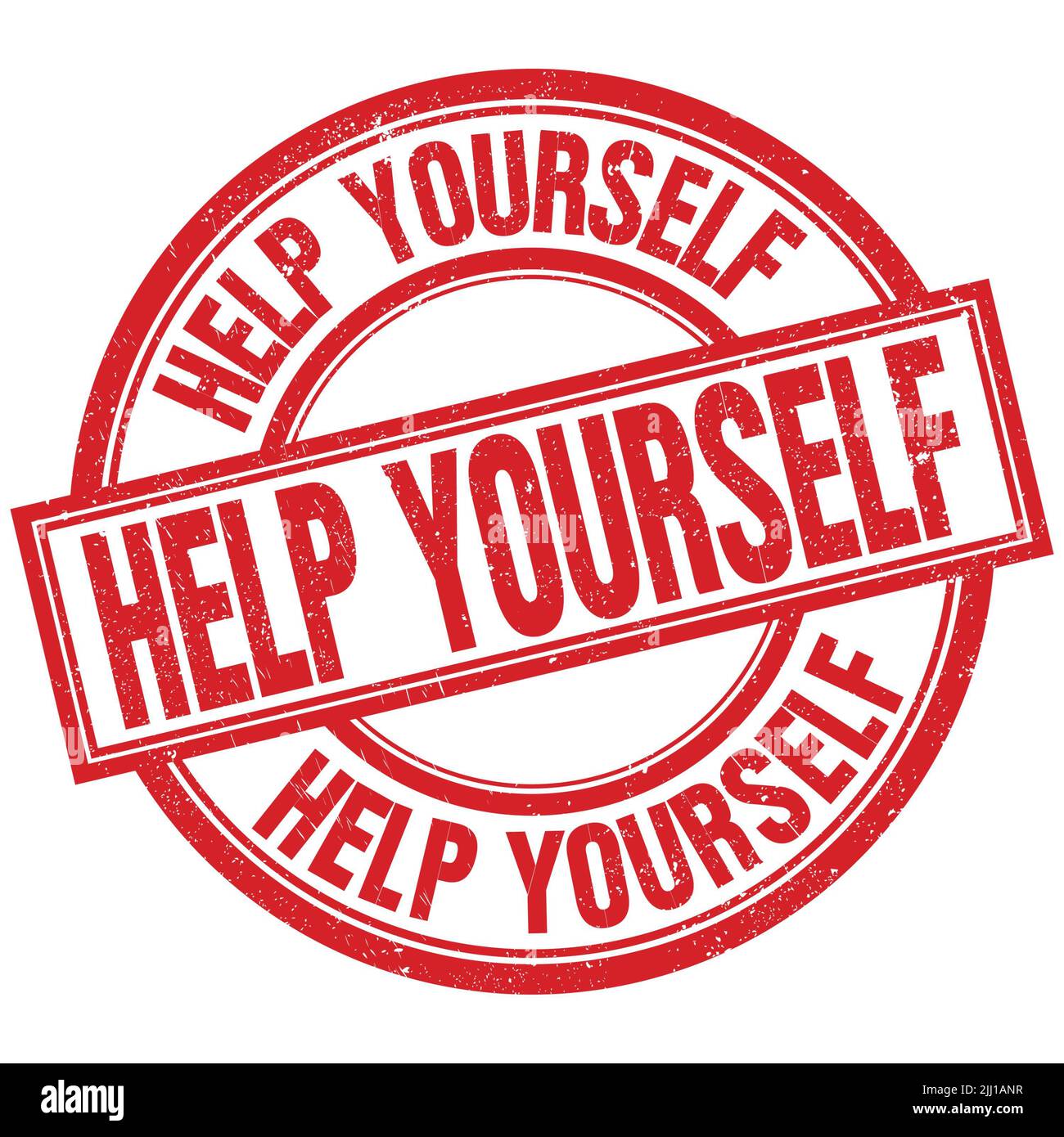 HELP YOURSELF text written word on red round stamp sign Stock Photo - Alamy