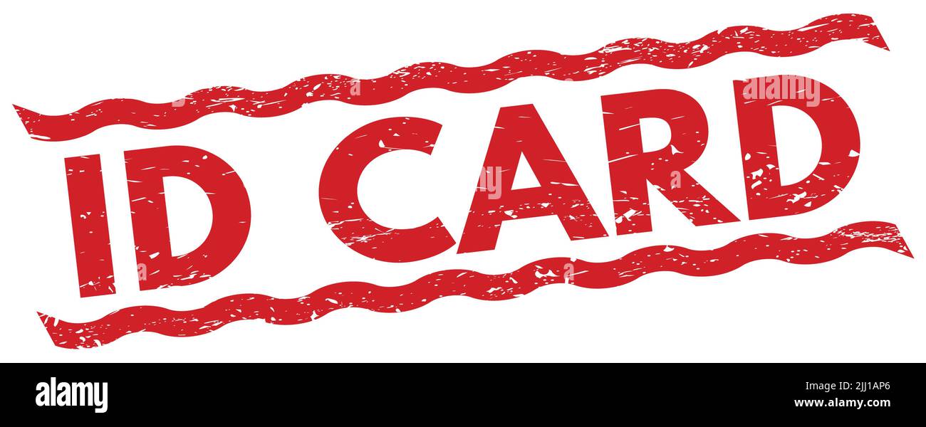 ID CARD text written on red lines stamp sign Stock Photo - Alamy