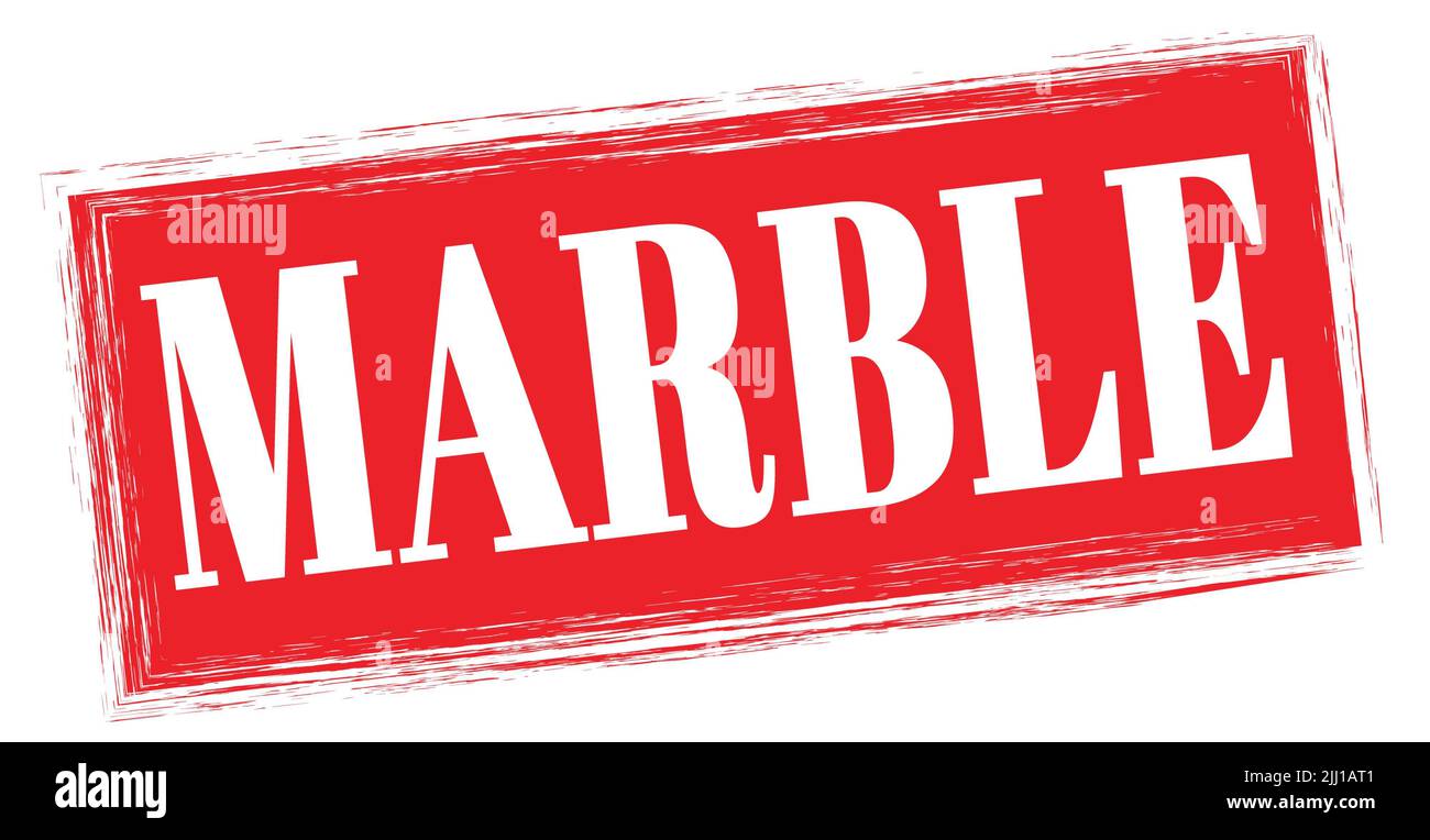 MARBLE text written on red rectangle stamp sign Stock Photo - Alamy