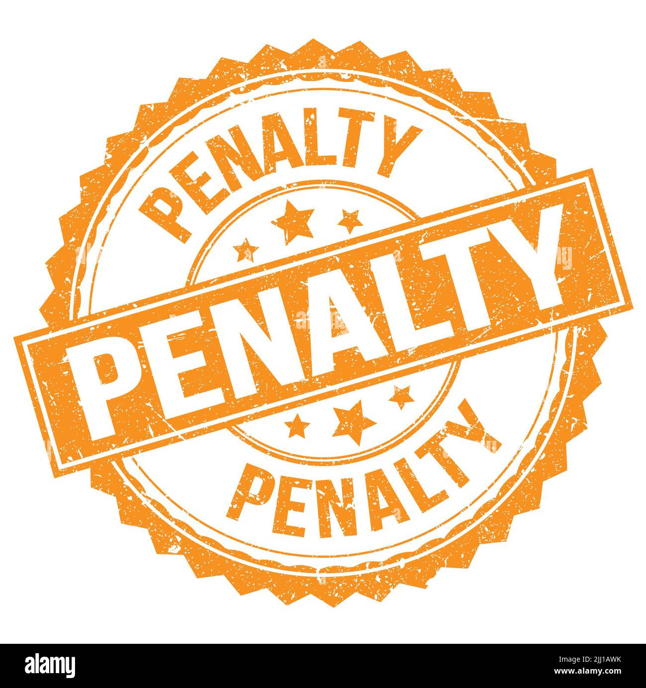 PENALTY text written on orange round stamp sign Stock Photo - Alamy