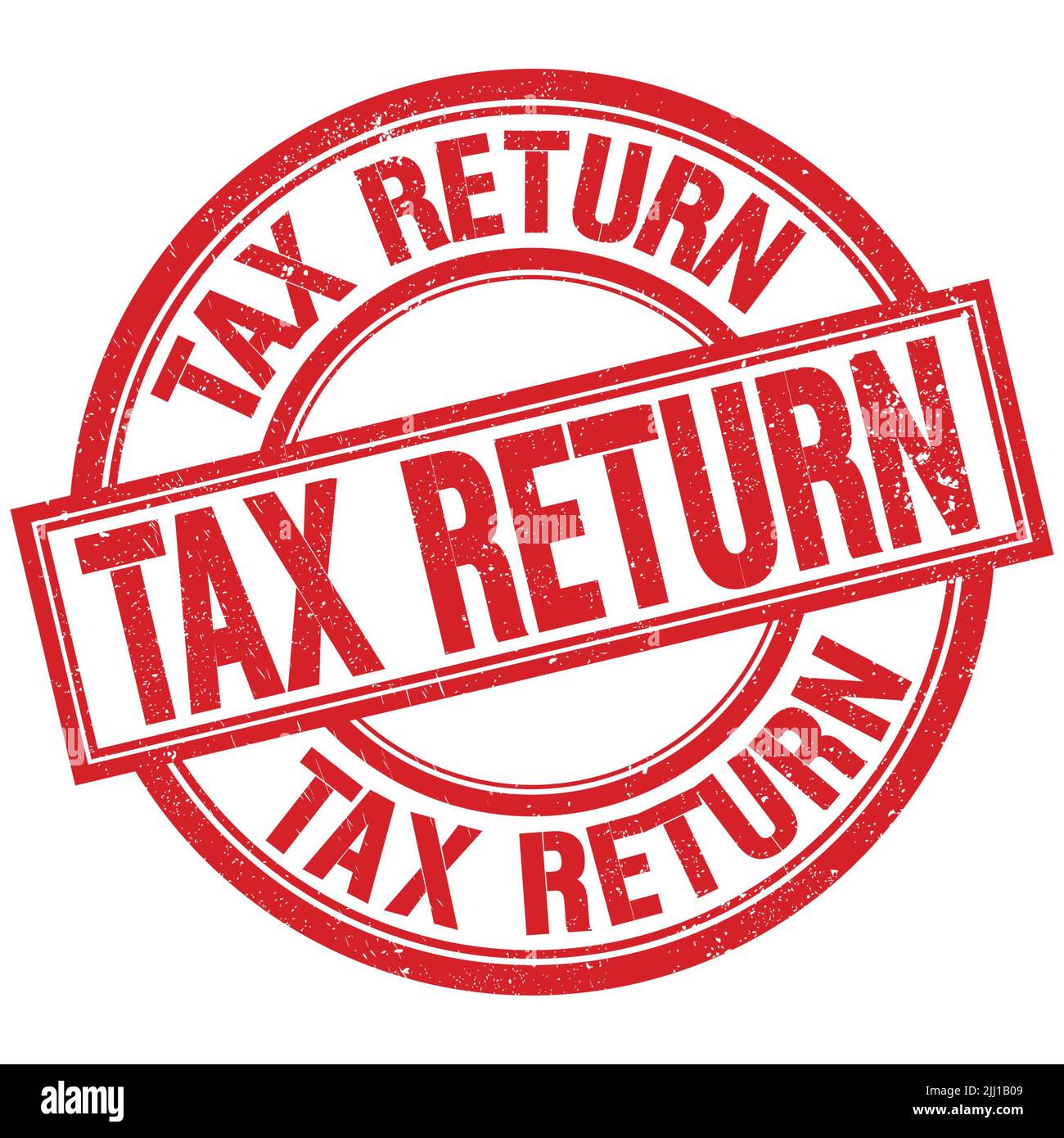 TAX RETURN text written word on red round stamp sign Stock Photo - Alamy