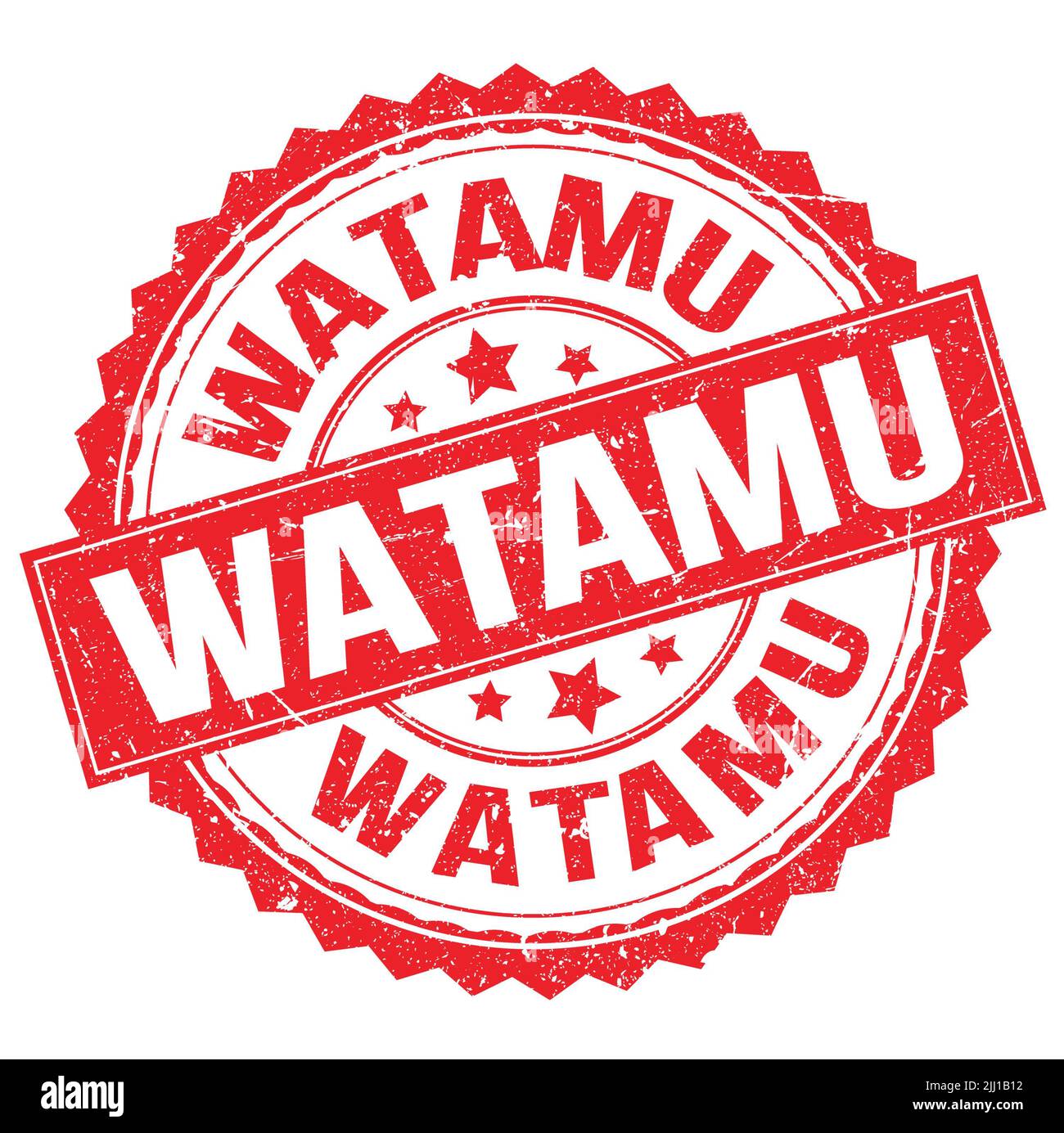WATAMU text written on red round stamp sign Stock Photo - Alamy