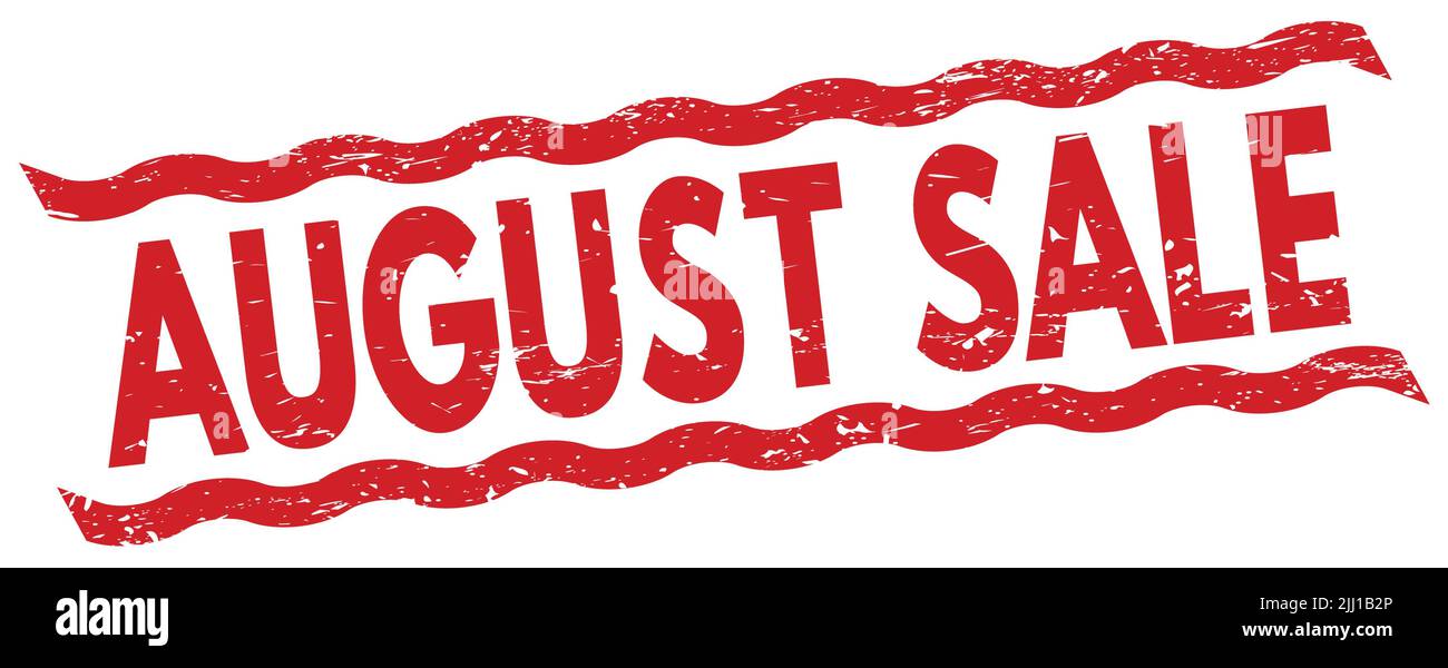 AUGUST SALE text written on red lines stamp sign Stock Photo - Alamy