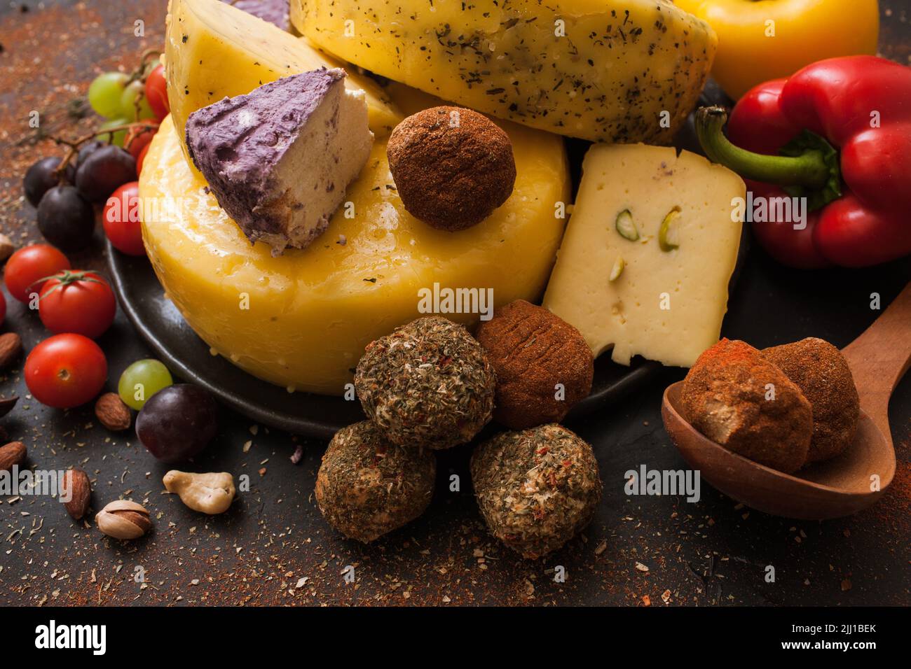 Cheese assortment. Dairy milk products Stock Photo - Alamy