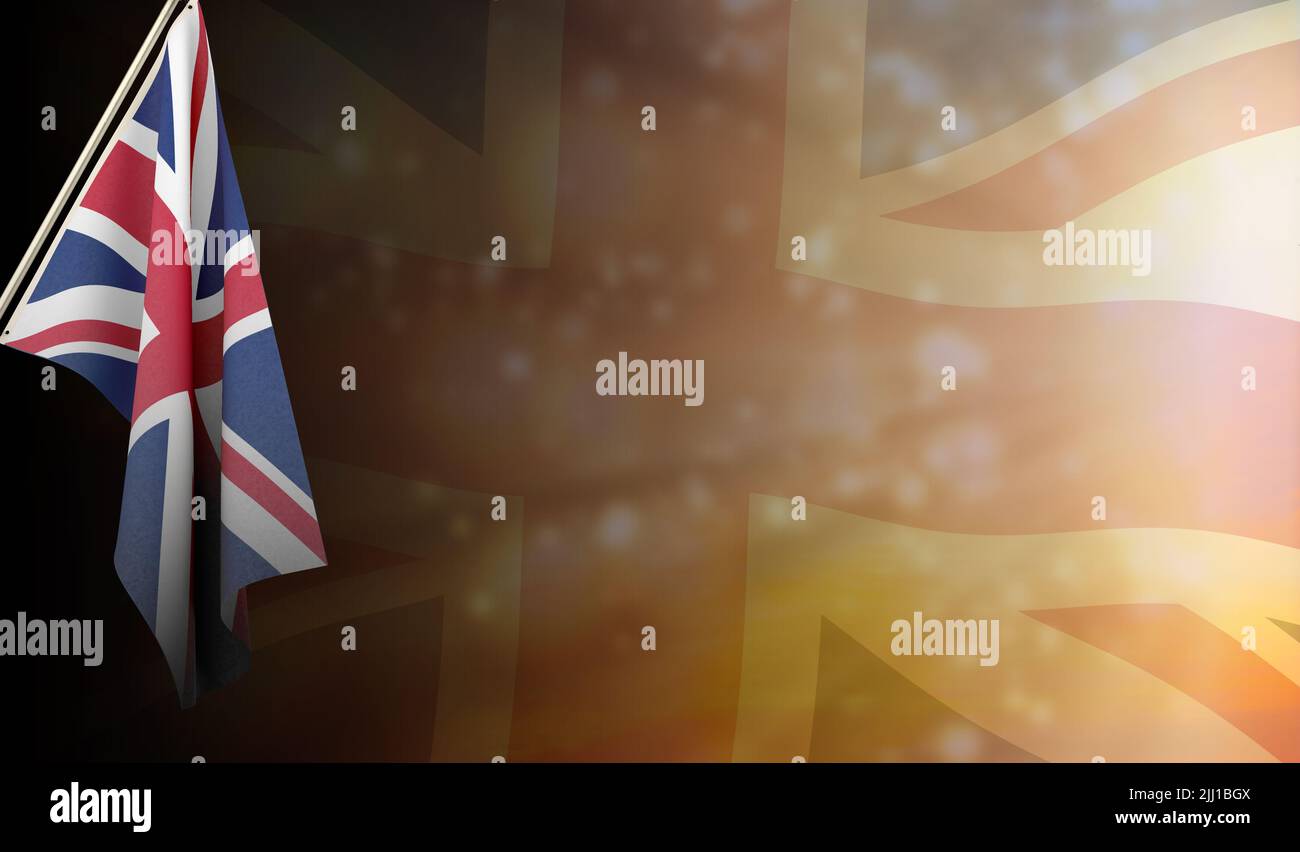 United Kingdom flag with shiny flag backgorund. use for national day ...