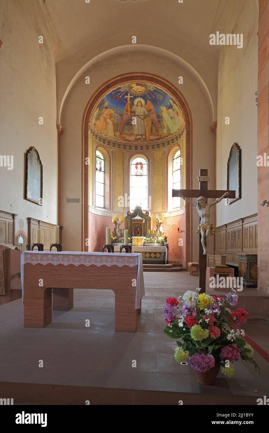 Altar room of the monastery church in Neustadt am Main, Bavaria ...