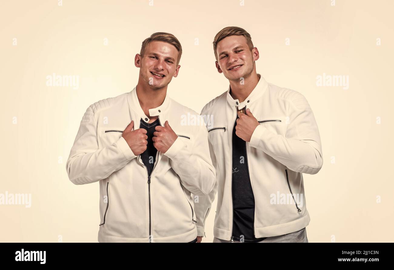 young twin brothers with similar appearance, twins Stock Photo - Alamy
