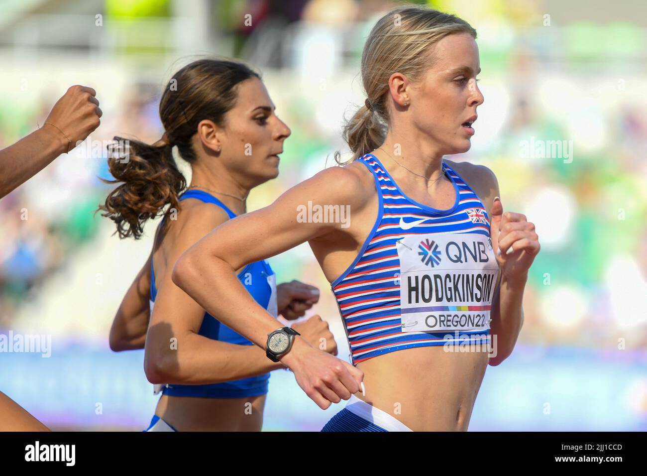 Keeley Hodgkinson of Great Britain in the heats of the 800 meter during ...