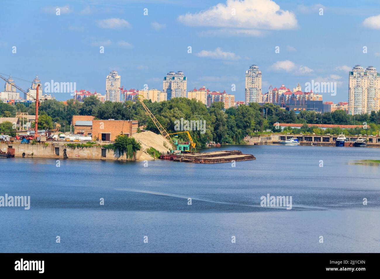 River cargo port in Kiev, Ukraine Stock Photo - Alamy