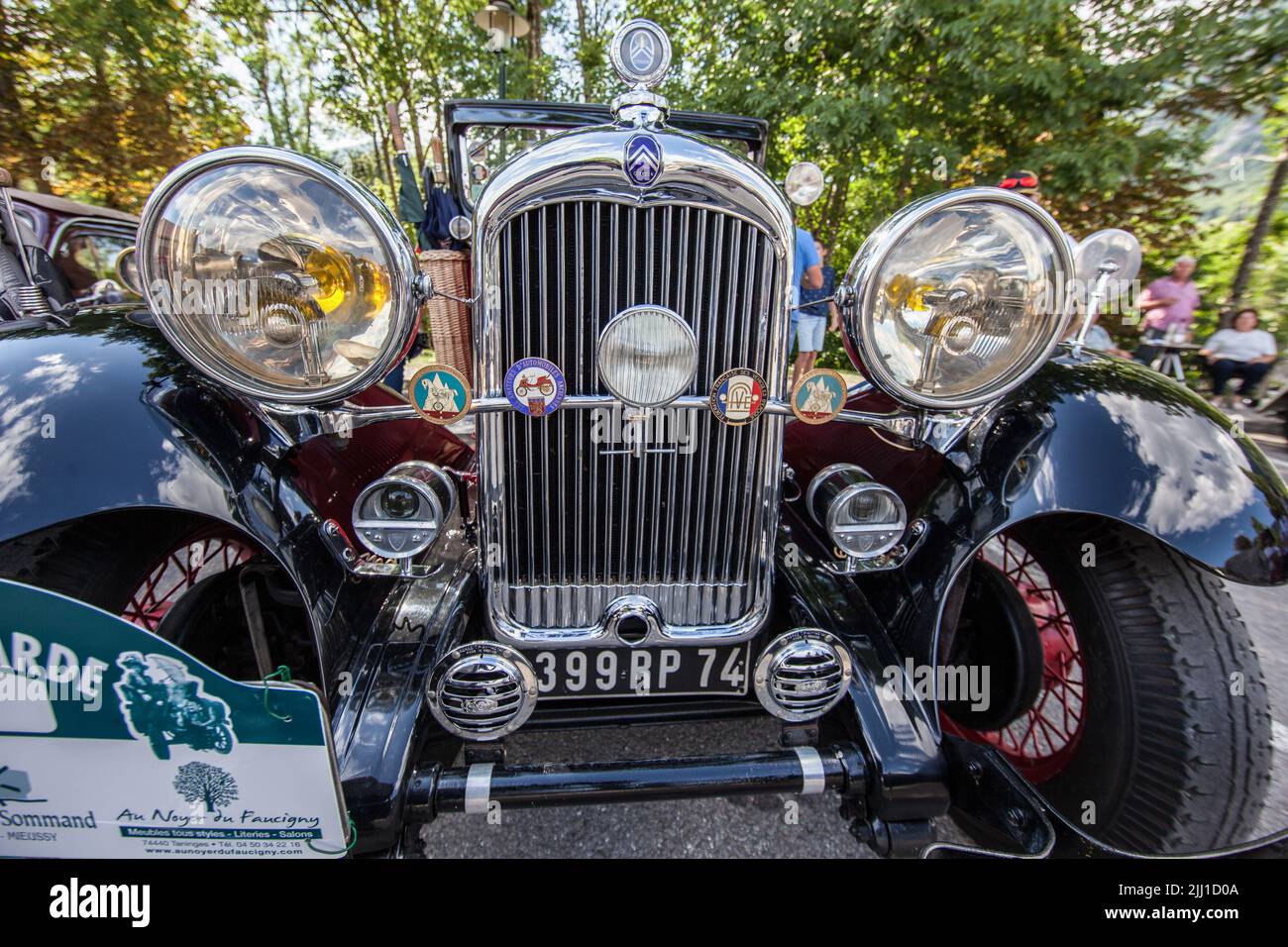 La Jaquemarde (classic car show) in Taninges : MG TC interior Stock ...