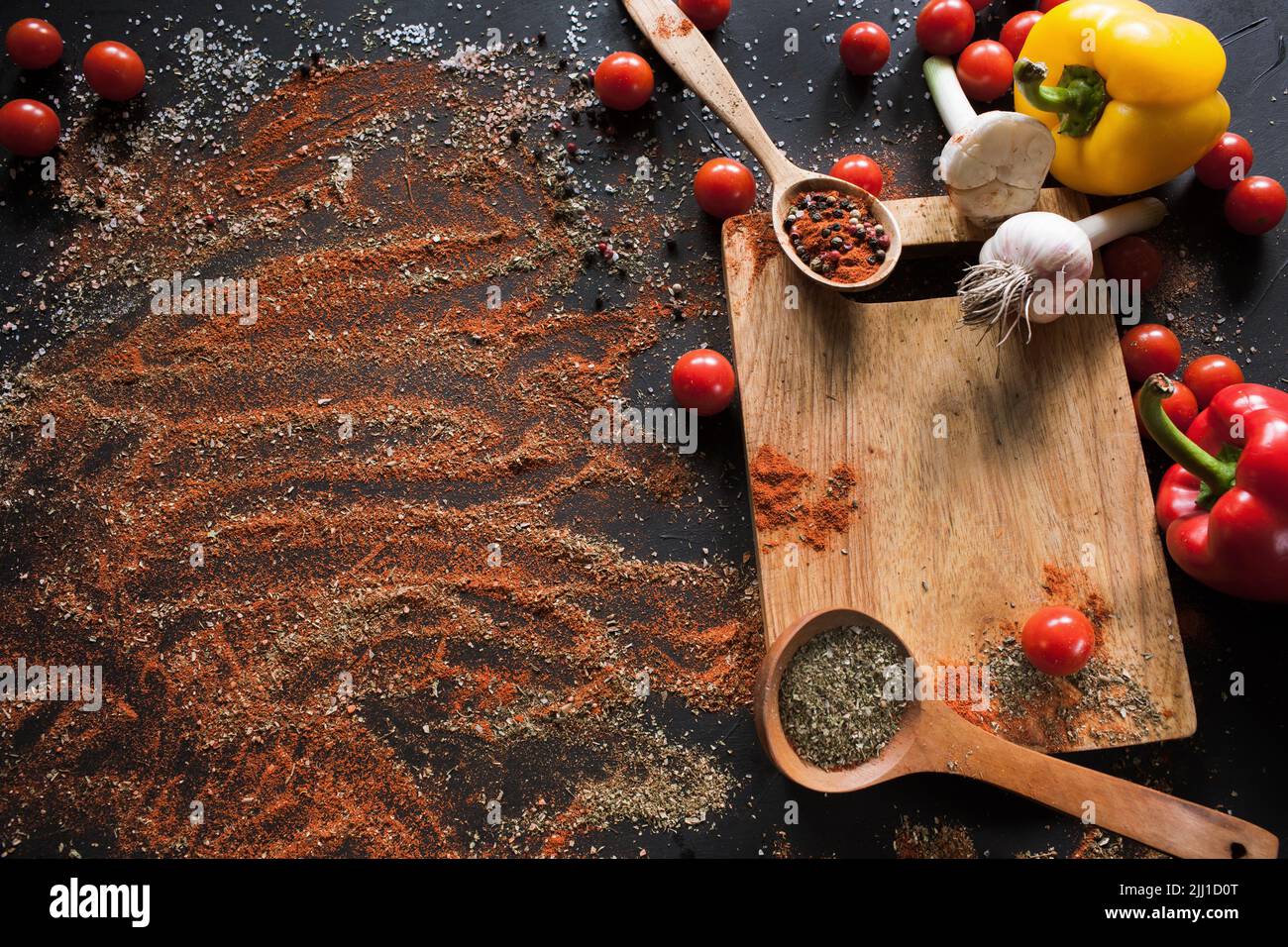 Spices. Culinary, cuisine, recipe background Stock Photo - Alamy