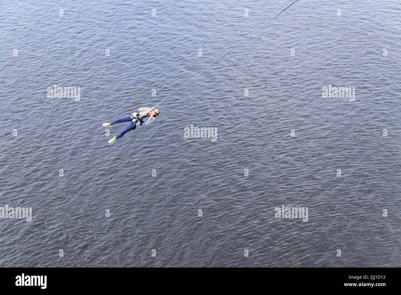 Kiev, Ukraine - July 28, 2018: Rope jumping from high altitude of ...