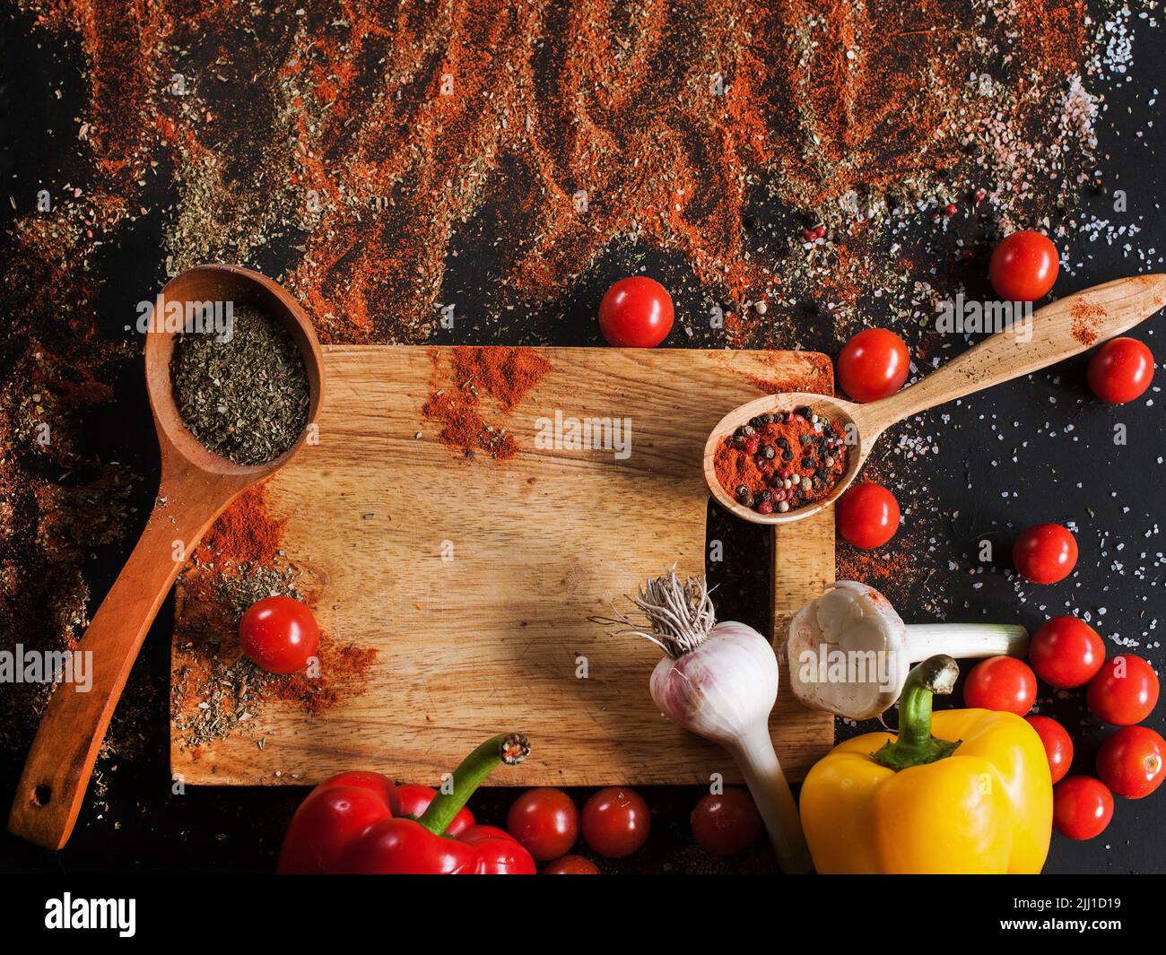 Spices. Culinary, cuisine, recipe background Stock Photo - Alamy