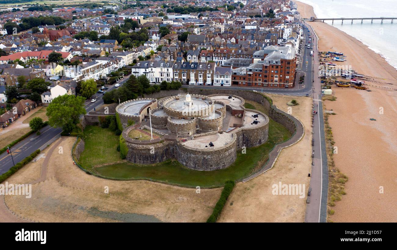Aerial view of Deal Castle looking East, towards the Town Centre Stock ...