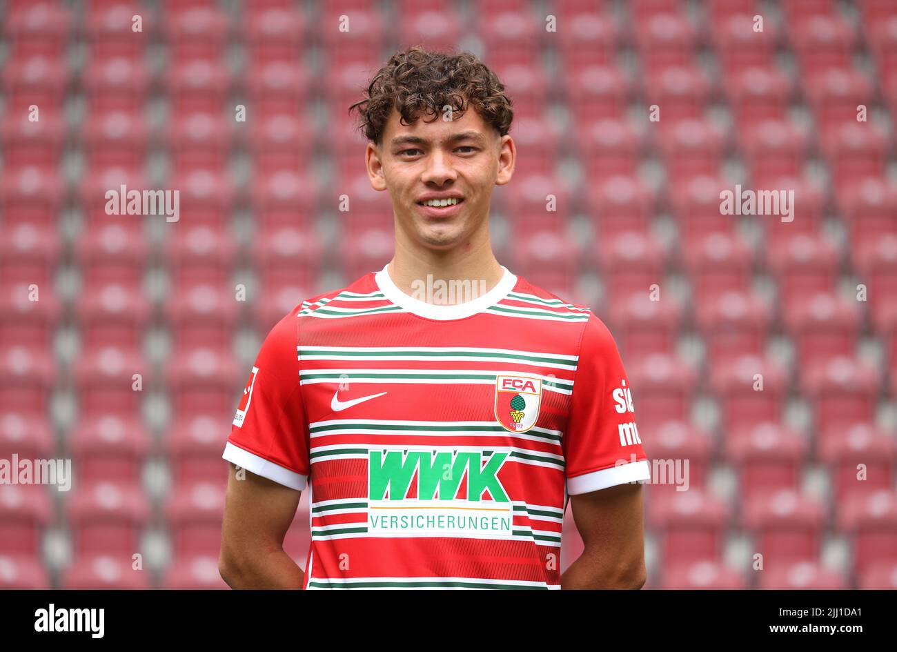 Augsburg, Germany. 21st July, 2022. Aaron Zehnter stands at the FC ...