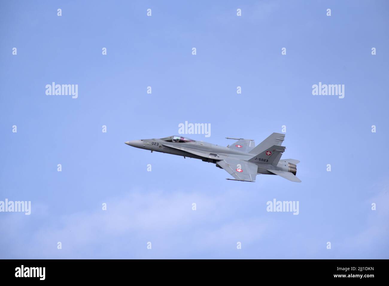 Swiss Air Force F/A-18 Hornet displays at the Royal International Air ...