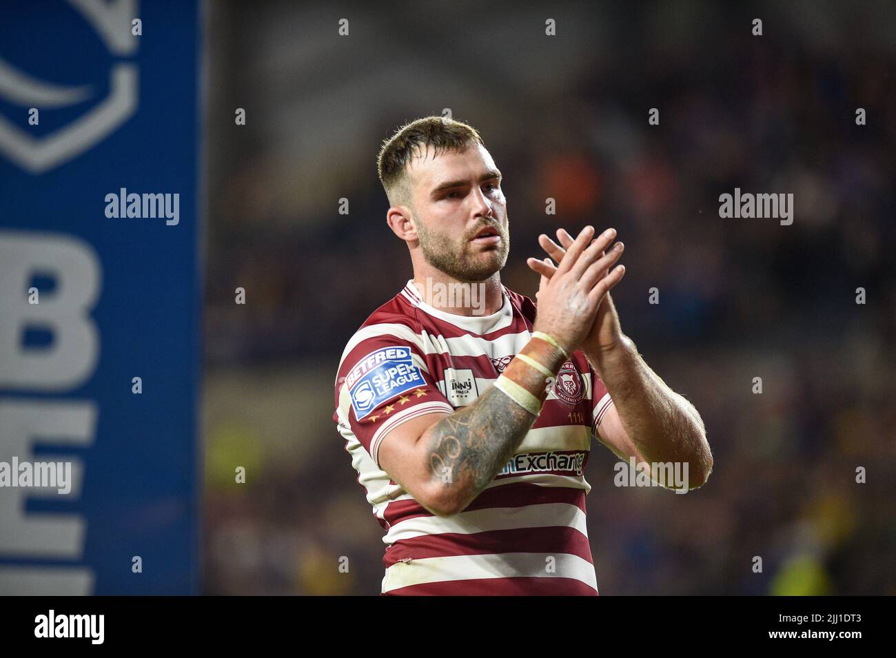 Leeds, England - 21st July 2022 -Kade Ellis of Wigan Warriors ...