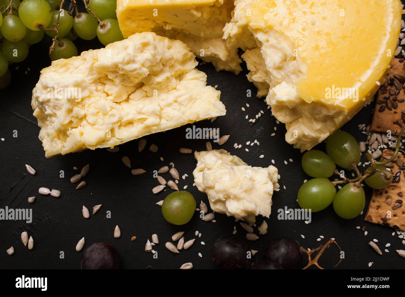 Rustic local dairy. Milk and cheese Stock Photo - Alamy
