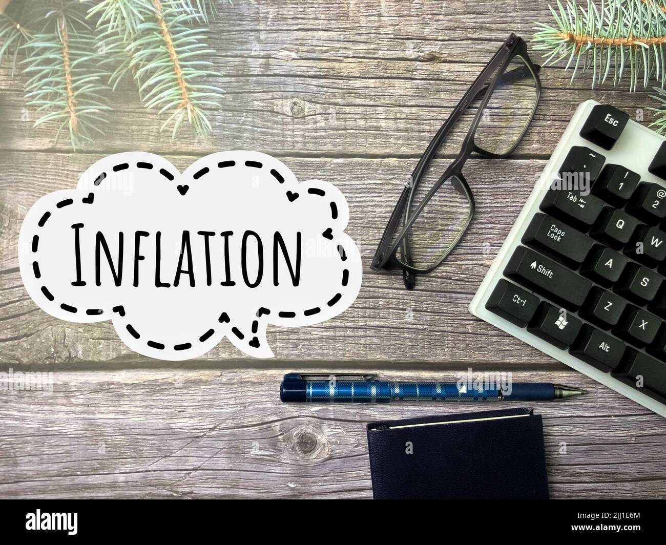 Wording inflation on Flat background, hyperinflation, gold and currency ...