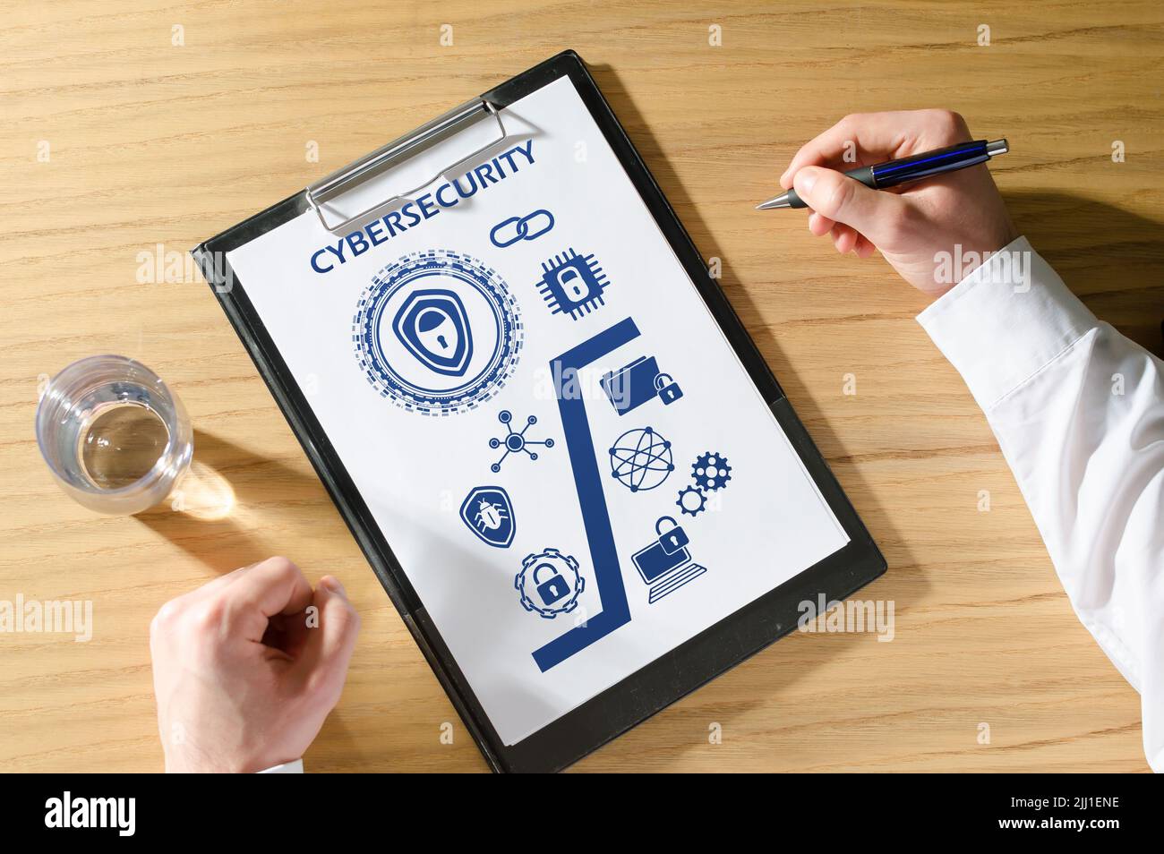 Cybersecurity concept on a clipboard Stock Photo - Alamy