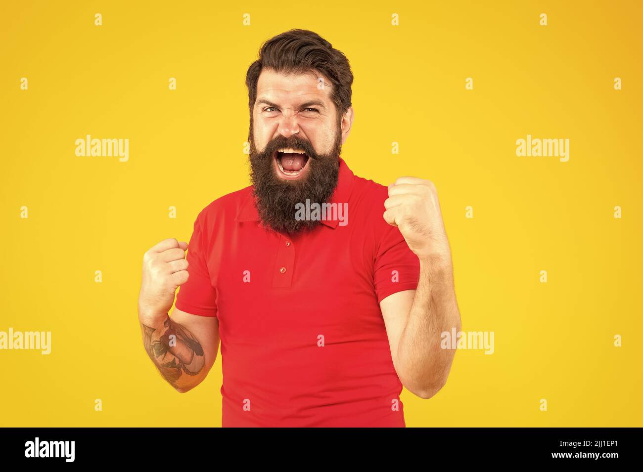 angry shouting male face portrait. mature hipster with beard. brutal ...