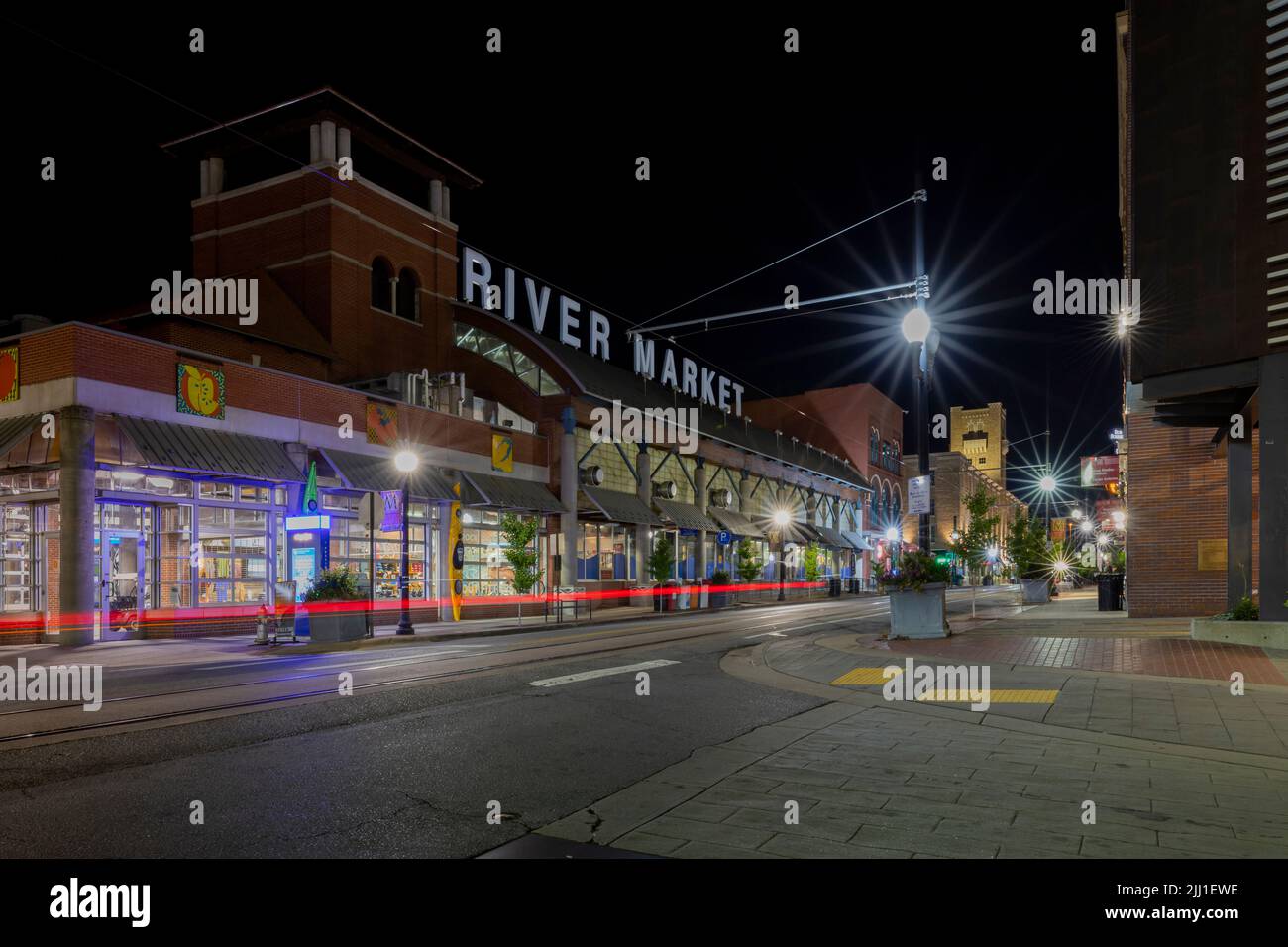 The River Market in downtown Little Rock, USA, with long exposure ...