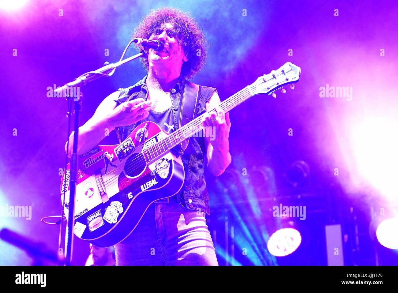 Rome, Italy. 21st July, 2022. Andrea Appino, member of the Italian rock ...